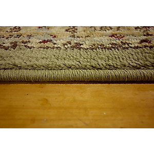 Unique Loom Voyage Collection Traditional Oriental Classic Intricate Design Area Rug, 4' 1" Square, Light Green/Cream