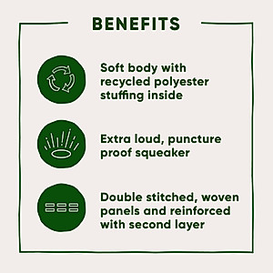 Beco Orange Crab Large Dog Toy, Chew, Fetch, Pull & Squeak Toy, Dual Materials for Long Lasting Play, Double Stitched for Durability, Made with Recycled Materials