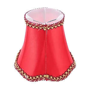 GARVALON 1pc Clip Bulb Lampshade White Chandelier Red Light Bulbs Lamp Shades for Table Lamps Floor Light Lampshades Gold Lamp Shades Small Lamp Shades Clip on Bulb Light Accessory Red Hood