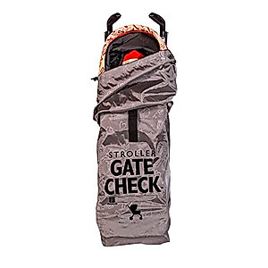 J.L. Childress DELUXE Gate Check Bag for Umbrella Strollers - Premium Heavy-Duty Durable Air Travel Bag, Adjustable Shoulder Strap - Fits Compact, Umbrella-Style Strollers, Grey