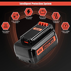 40V 3.0Ah Replacement Battery for Black and Decker 40V Battery LBX2040 LBXR36 LBXR2036 LST540 LCS1240 LBX1540 LST136W Compatible with Black Decker 40V String Trimmer Mower Tools(Orange)