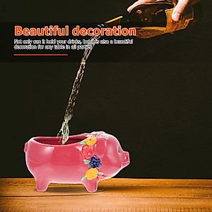 Healifty Wine Glasses Tiki Mugs Pig Ceramic Mug Cocktail Hawaiian Party Mugs Drinkware Exotic Cocktail Glasses for Bar, Punch, and Tropical Drinks 400ml Drinking Glasses