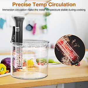 Upesitom Sous Vide Machine, 1100W Upgraded WIFI Sous Vide Cooker Ultra-quiet Working Cooker Immersion Circulator with Recipes(App Included), Accurate Temperature, Digital Timer, IPX7 Waterproof