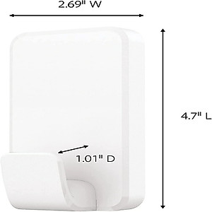 Command 15 Lb XL Heavyweight Wall Hook, Damage Free Hanging Wall Hook with Adhesive Strips, Heavy Duty Single Wall Hook for Hanging Back to School Organizers, 2 White Hooks and 8 Command Strips