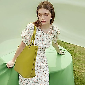 2023 Upgrade Leather Tote Bag for Women, Big Capacity Top Handle Ladies Shoulder Bags for Work School