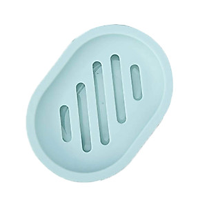 curfair Soap Draining Tray Dish, Soap Holder, Soap Bar Box, Dish Container Case, Home Bathroom Shower Soap Dish Storage Tray Holder Plate Rack Plastic Drain Box - Grey