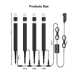 Govee Outdoor Pathway Lights, Patio Decorations, Smart Outdoor Lights with App Control, 250LM RGBIC Walkway Lights, IP65 Aluminum Landscape Lighting for Yard, Works with Alexa, Wired 4 Pack