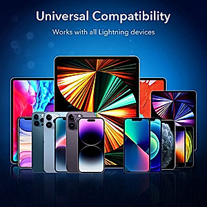 ESR USB-C to Lightning Cable, 0.5 ft (0.2 m), MFi-Certified, PD Fast Charging Cable for iPhone 14/14 Plus/14 Pro/14 Pro Max, iPhone 13/12 Series, iPhone SE 2022/11/XR, Braided Nylon, Black