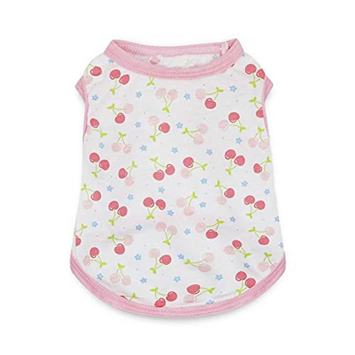 Dog Clothes, 2 Pack Dog Shirts Strawberry Cherry Pattern Lovely Summer Puppy T-Shirt Cat Vest Shirts for Cats Small Dogs (XS:Cherry)