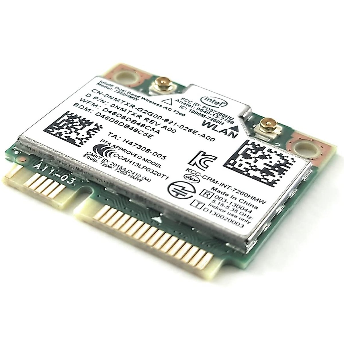 Intel Dual Band Wireless-AC 7260 2x2 Network plus Bluetooth adapter (7260.HMWWB.R)