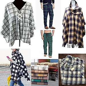 Barcelonetta | Cotton Flannel Fabric | 100% Cotton | 60 Inch Wide | Quilting, Blanket, Sewing, PJ, Shirt | Cloth (Black Steward, 2 Yard)