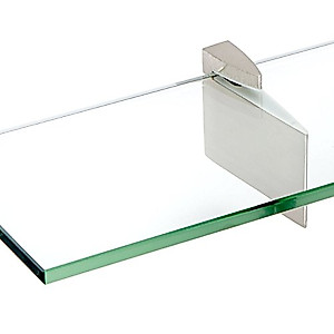 Spancraft Glass Raven Glass Shelf, Brushed Steel, 6 x 24