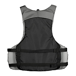 Stohlquist FIT Personal Floatation Device | Youth/Adult (75-125 Lbs) PFD Vest, High Mobility Life Jacket, Black & Grey