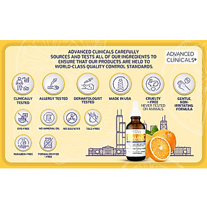 Advanced Clinicals Vitamin C Body Lotion + Potent Vitamin C Serum 2pc Bundle | Face Serum & Body Cream Brightening Skin Care Set & Kits For Wrinkles, Dark Spots, Dry Skin, & Uneven Skin Tone, 2-Pack