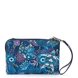 Sakroots Cambria Smartphone Crossbody in Eco Twill, Removable Crossbody Strap, Royal Blue Seascape