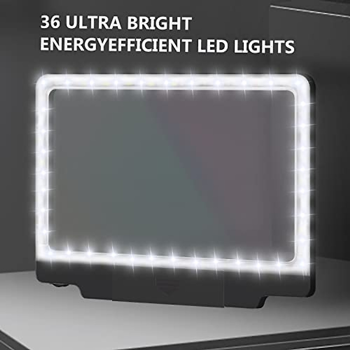 4X Magnifying Glass with 36 Adjustable LED Lights Provide Full-Page Viewing Area Evenly Lit Perfect for Low Vision Person and Seniors (Black)