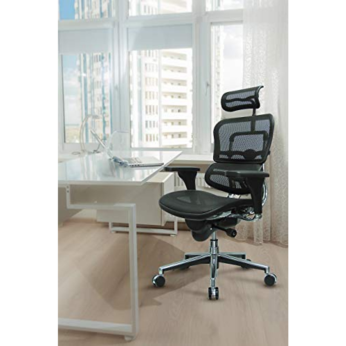 Eurotech Seating Ergohuman High Back Mesh Managers Chair, Black
