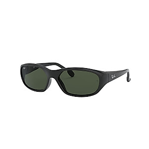 Ray-Ban Men's RB2016 Daddy-O Rectangular Sunglasses, Black/G-15 Green, 59 mm