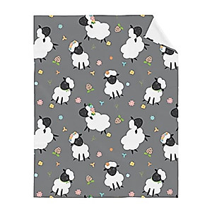 Fehuew Cute Sheep Lambs Soft Throw Blanket 40x50 inch Lightweight Warm Flannel Fleece Blanket for Couch Bed Sofa Travel Camping for Kids Adults