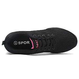 Dance Sneakers for Women, Women's Jazz Shoes Lace-up Split Sole Dance Sneakers Breathable Air Cushion Zumba Dancing Shoes Hip Hop Athletic Walking Shoes Black 39