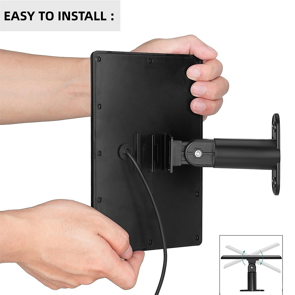 Black Solar Panel for Ring Camera Battery,3W Solar Powered Charger with Micro USB/USB c / 3. 5mm Jack Port,2 Pack Camera Solar Panel Compitiable with Ring Spotlight Cam & Stick Up Outdoor Cam Battery