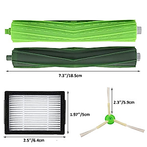 Replacement Parts for iRobot Roomba i3 i3+ i4 i4+ i6 i6+ i7 i7+ i8 i8+ j7 j7+ Plus,I & j Series Vacuum Cleaner, 4 Vacuum Bags, 2 Roller Brushes, 3 Edge Brushes, 3 Filters Included