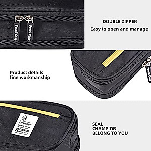 BWBOWANG pencil case large capacity pencil case storage box cosmetic bag Oxford cloth large storage stationery case with zipper, suitable for most pencil cases (black), wlf-118, 8.27x2.75x3.75