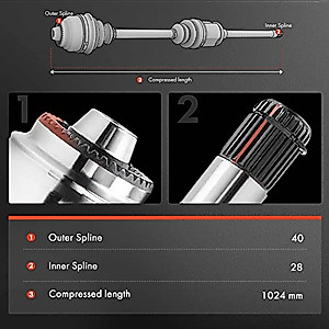 A-Premium CV Axle Shaft Assembly Compatible with Volvo XC60 2010-2016, 2.0L 2.5L 3.2L, FWD, Front Right Passenger Side