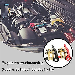 2PCS Car Battery Terminal Connector, Positive Negative Battery Cable Ends, Automotive Terminal Clamps Connectors, 4 Way Quick Release Disconnect Car Battery Terminal Compatible with Cars Vans Trucks