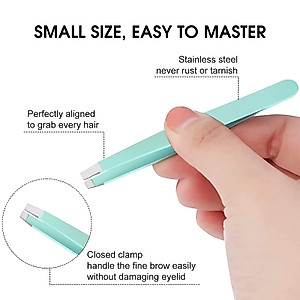 Tweezers, Eyebrow Tweezer Set for Women & Men, Eyebrow Tweezers with Case, Precision Tweezers for Facial Hair and Ingrown Hair Removal (6-Pack)