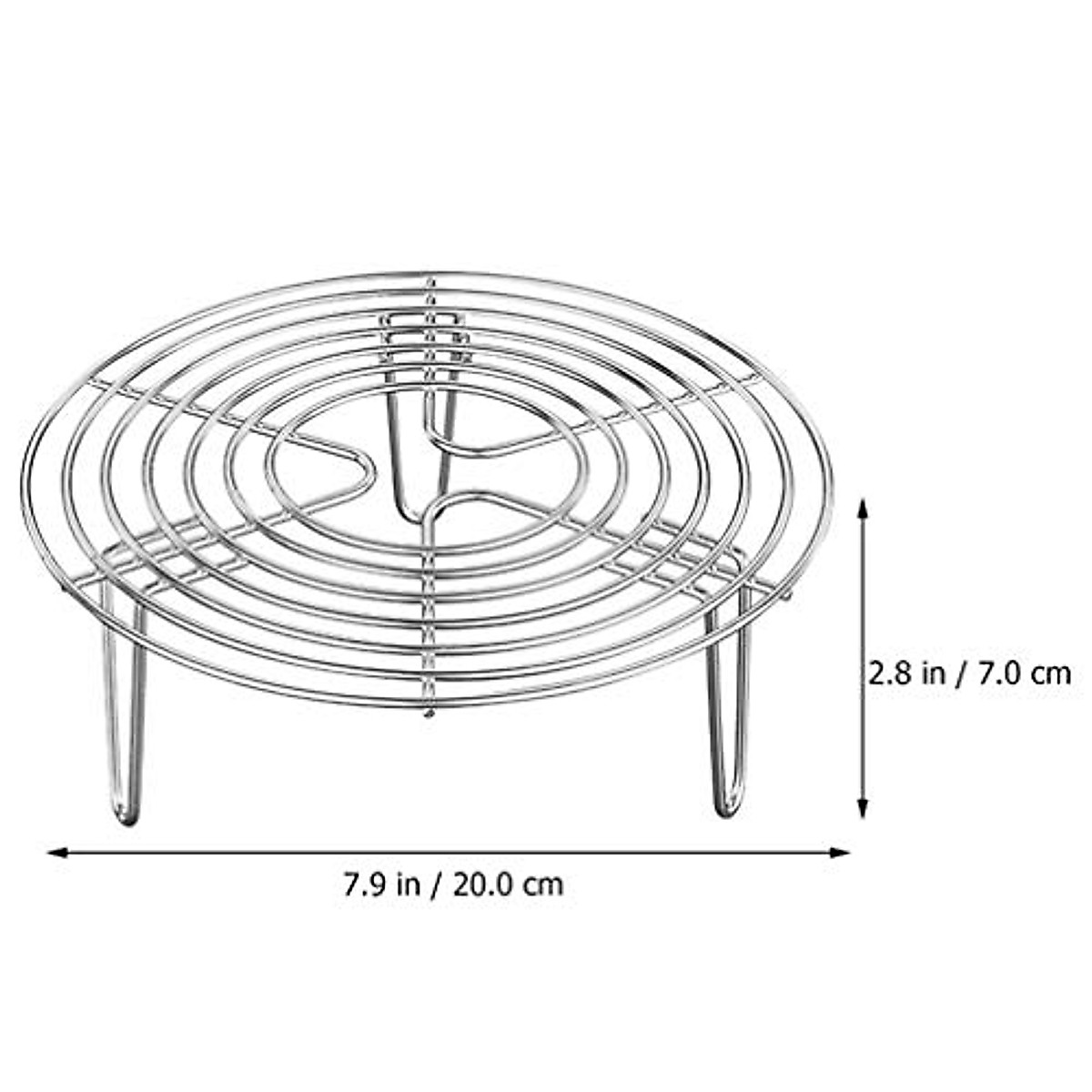 Healeved Round Steamer Rack Stainless Steel Canning Rack Cooling Rack for Steaming Cooking and Baking