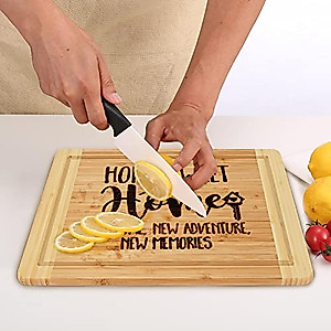 Housewarming Gifts,Engraved Cutting Board - New Home Owner Gifts,For Sisters,Friends,Daughter,Son,Boss gift-Sweet Home, New Home.