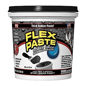 Flex Seal Flex Paste 3lb (Black) Tub with Allway Tools Putty Knives 3-Pack (1.5/2/3-Inch) (2 Items)