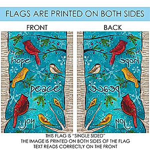 Toland Home Garden 112535 Peace Birds Winter Flag 12x18 Inch Double Sided Winter Garden Flag for Outdoor House Christmas Flag Yard Decoration