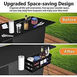 TUDALLK Griddle Caddy for 28"/36" Blackstone Griddles, Space Saving Blackstone Griddle Accessories for Outdoor Grill, BBQ Accessories Organizer with Paper Towel Holder