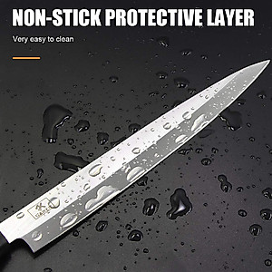 sawkit Sashimi Sushi Knife 7-9 Inch/Fish Perfect Boning Knives/Bread Chef's/For Cutting Sushi/Sashimi Fish Filleting Slicing/Very Sharp Stainless Steel Blade Meat and Peeling Multi-Purpose Kitchen