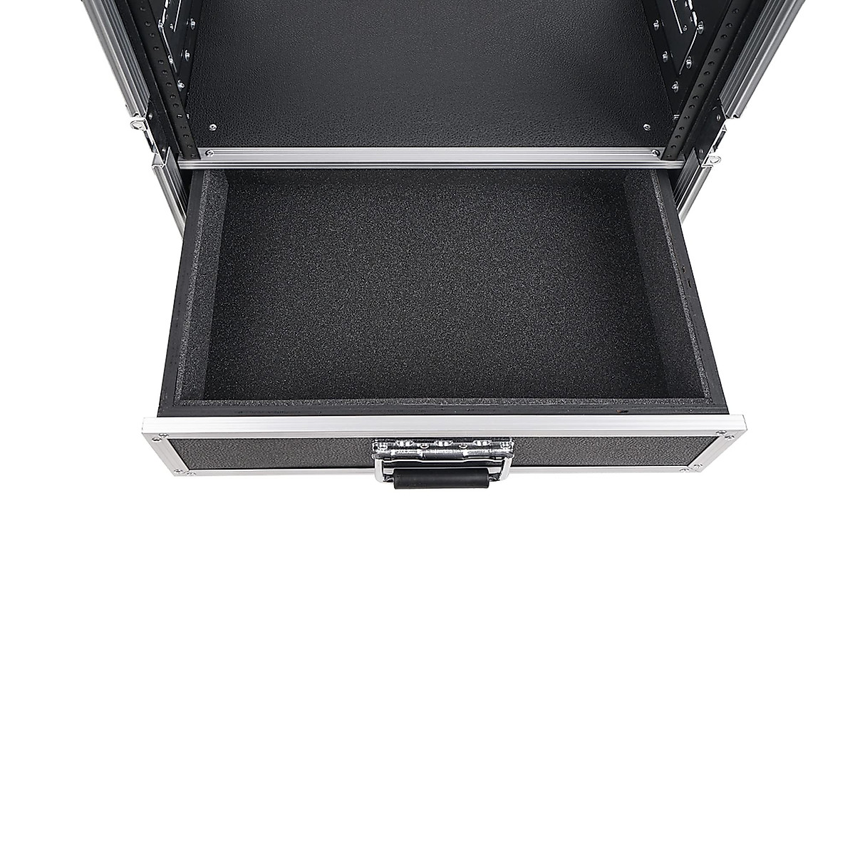 Sound Town 6U Rack Case with 2U Rack Drawer, Casters, for 19" Amps, Mixers, Microphone Receivers (STRC-6U2DR)