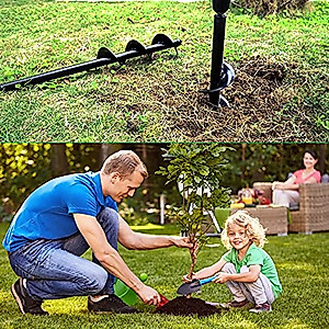Egifty Garden Auger Spiral Drill Bit 3x12'' & 1.6x16.5'', Auger Drill Bit for Planting Flower Bulbs Drill bit for 3/8” Hex Drive Drill