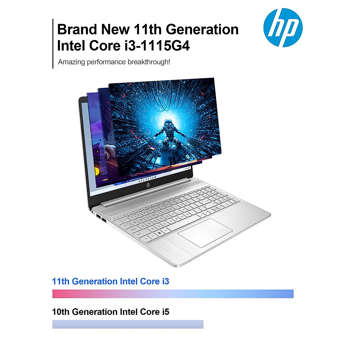 HP 15.6 Inch Touchscreen Laptop for College Students, School, 11th Gen Intel Core i3-1115G4, Windows 11 Pro, 16GB RAM, 1TB SSD, HDMI, WiFi 5.0, Silver, PCM