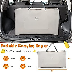 BABY JOY Baby Bassinet, Portable Bassinet Bedside Sleeper w/Mattress, Carrying Bag, Storage, Mesh, Built-in Wheel, Adjustable Height/Angle, Folding Crib for Newborn Infant, Bedside Bassinet, Beige