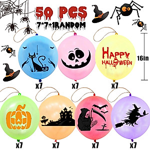 yuzshin 50PCS Halloween Punch Balloons for Kids,Halloween Party Game Favors, Halloween Giveaways, Trick or Treat Toys, Halloween Games, Kids Halloween Goodies