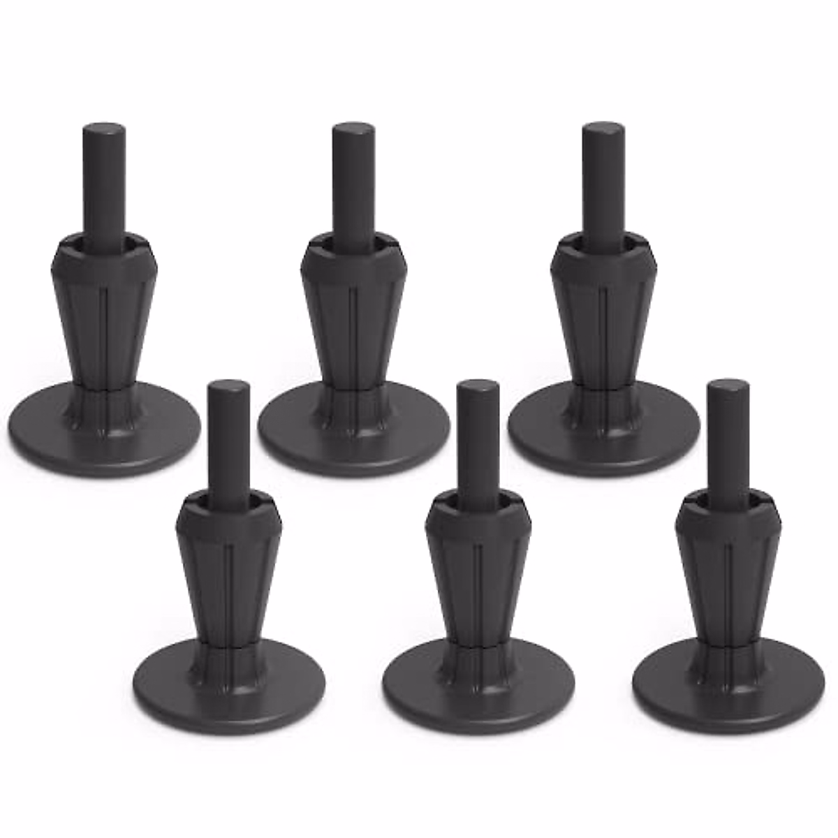 KOHOME 6Pcs Steel Stem Plastic Bed Frame Feet,Sturdy Bed Frame Legs for Replace Wheels,Black