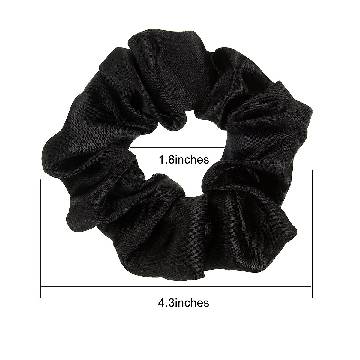 10 Pieces Satin Scrunchies Hair Ties Silky Small Elastic Hair Bobbles Ponytail Holders Curly Accessories for Women Girls Kids Adults(Black)