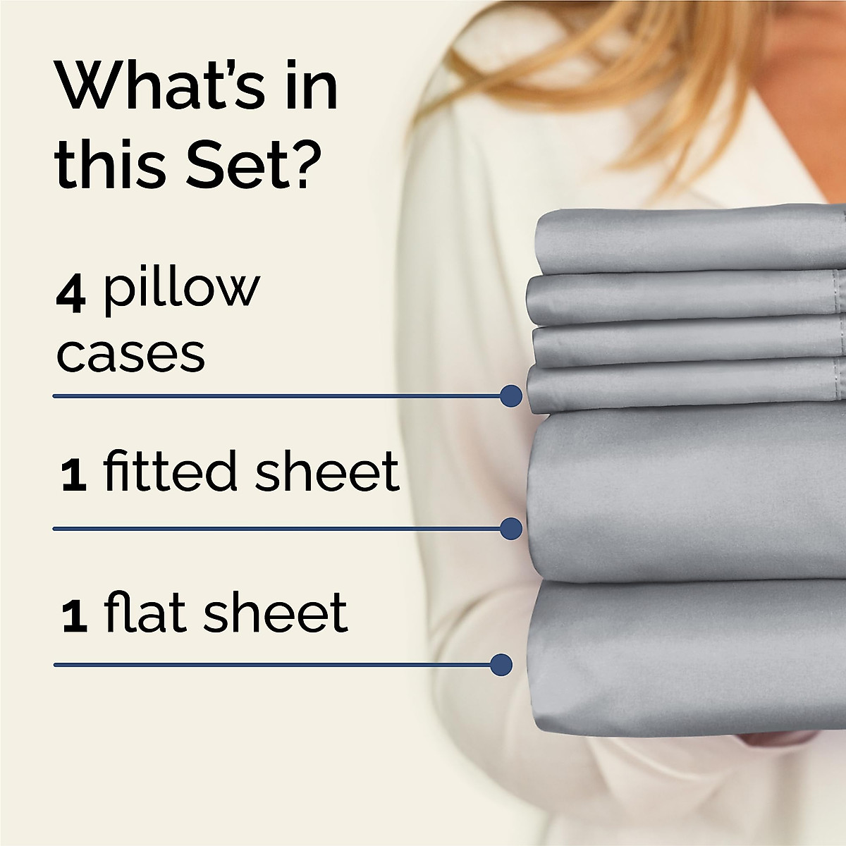 King 6 Piece Sheet Set - Comfy, Breathable & Cooling - Hotel Luxury Bedding for Women, Men, Kids & Teens - 1 Flat & 1 Fitted Sheet & 4 Pillowcases w/ Deep Pockets - Soft and Wrinkle Free - Steel Blue
