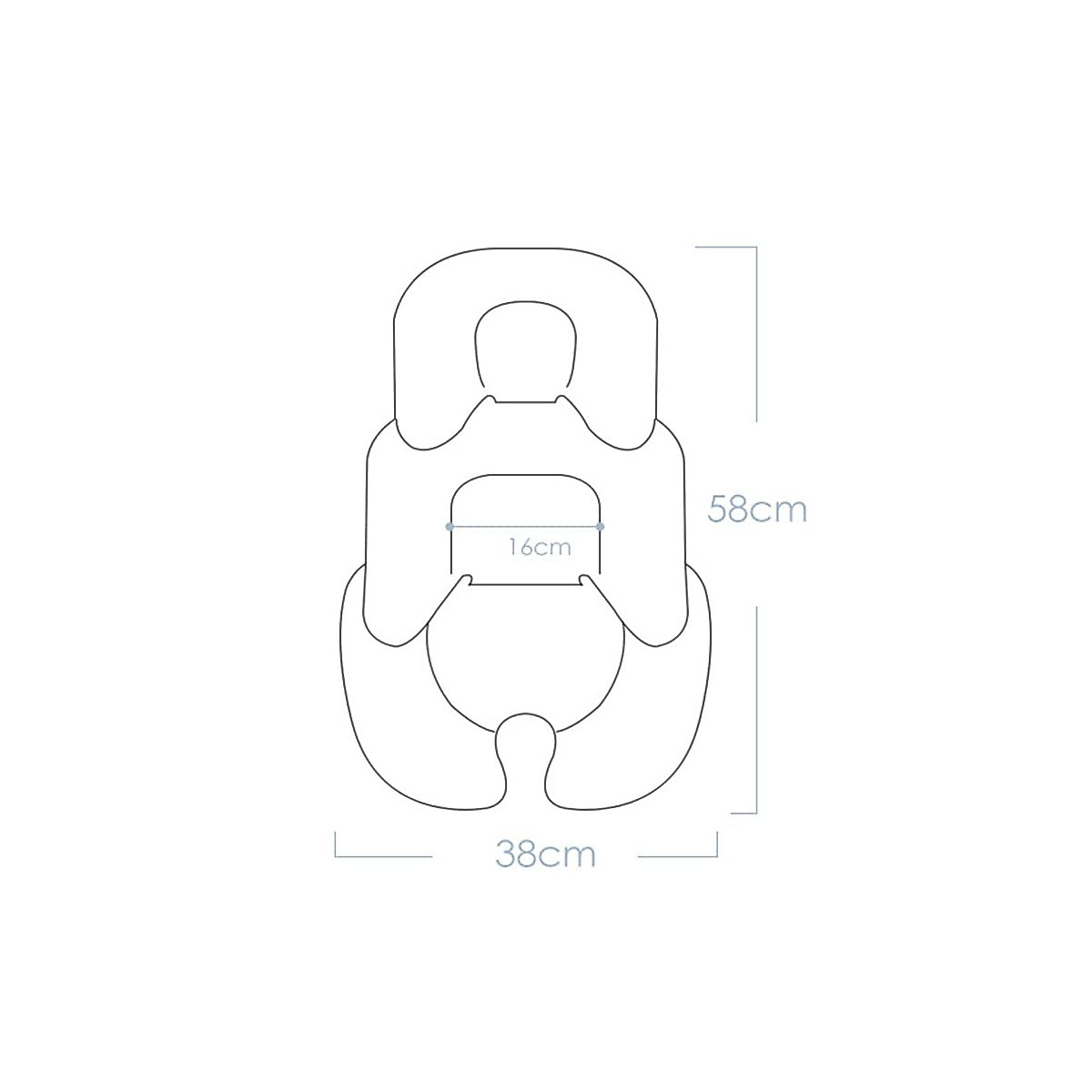 Pram Liner Universal Seat Liner Seat Cushion for Pushchair Stroller Baby Highchair Car Seat Insert Pad Soft Cosy Infant Newborn Reversible for Buggy Bassinet Washable