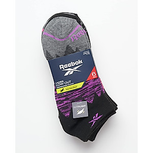 Reebok Women's Athletic Socks - Performance Low Cut Socks (6 Pack), Size 4-10, Black Marl
