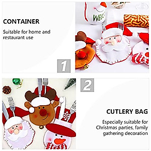 4pcs Christmas Style Cutlery Bags Exquisite Cutlery Holding Bags Desktop Decors Decor for Celebration Party