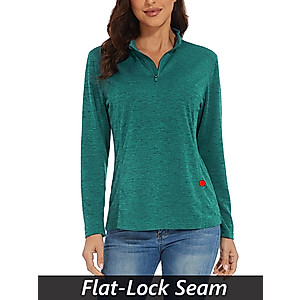 MAGCOMSEN Womens Shirts Long Sleeve Athletic Shirts for Women Sweatshirts for Women Running Shirts Uv Protection Shirts Jade Green M