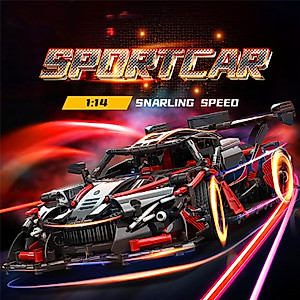 CAEROKEERL Car Block Toy Set -1392 Pieces, MOC Block Super Car Model Kit, for Children and Boys' Play Ages 8-12-14 and Older