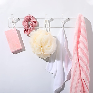 1 Pcs Acrylic Wall Mounted Necklaces Organizer with 6 Hooks Clear Adhesive Jewelry Wall Mount Hanging Hooks for Necklaces Bracelets Rings Chains